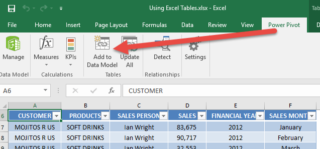 Using Excel Tables in Power Pivot - Free Microsoft Excel Tutorials