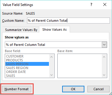 Show The Percent of Parent Column Total With Excel Pivot Tables - Free Microsoft Excel Tutorials