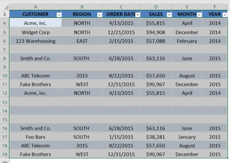Go To Blanks | MyExcelOnline