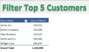 Excel Pivot Top 5 Customers | MyExcelOnline