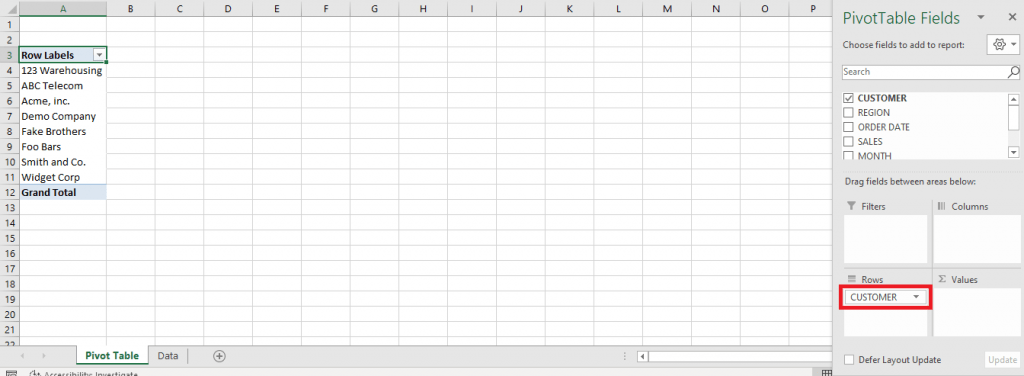 Excel Pivot Top 5 Customers | MyExcelOnline