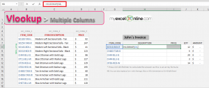 Excel VLOOKUP Multiple Columns| MyExcelOnline