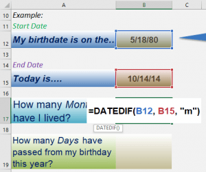 DATEDIF function: Introduction in Excel | MyExcelOnline