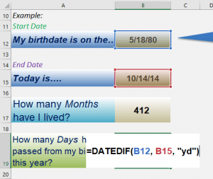 DATEDIF function: Introduction in Excel | MyExcelOnline