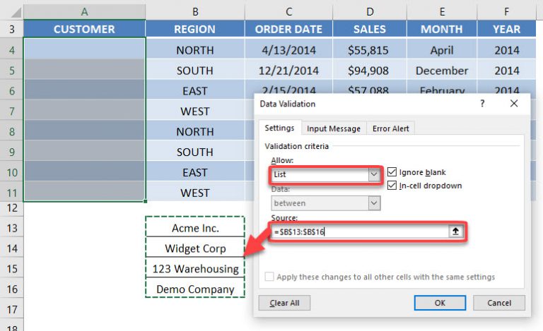 Drop Down Menu In Your Excel Table | MyExcelOnline