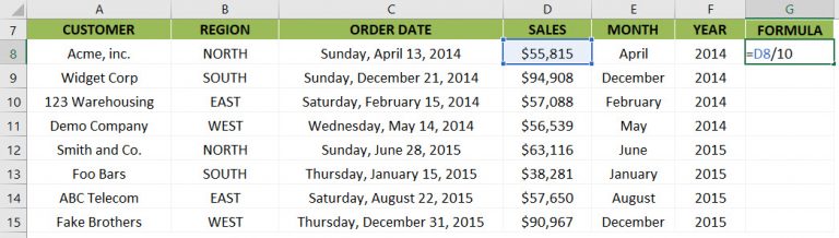 Fill Down Formulas | MyExcelOnline