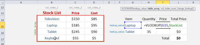 Excel Vlookup Named Range Myexcelonline