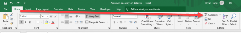 Autosum an Array of Data in Excel | MyExcelOnline