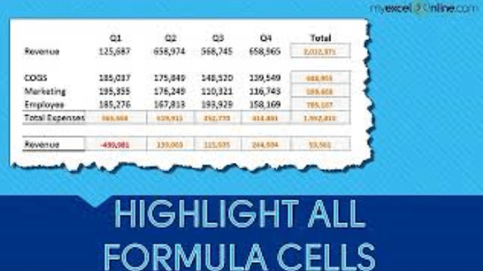 Highlight All Excel Formula Cells Free Microsoft Excel Tutorials