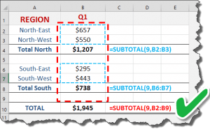 Excel Subtotal Function - Avoid Double Counting | MyExcelOnline