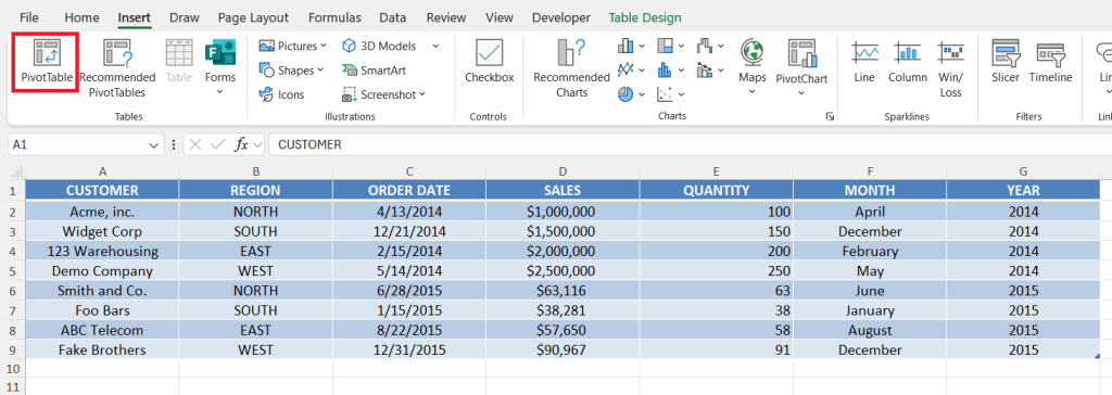 Insert Grand Totals to a Pivot Table | MyExcelOnline
