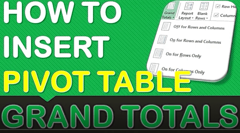 Insert Grand Totals To A Pivot Table Free Microsoft Excel Tutorials