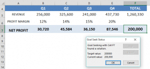 Use Excel Goal Seek To Meet Your Profit Goal Myexcelonline