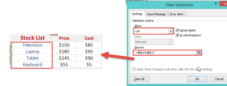 Excel Dependent Drop Down List VLOOKUP | MyExcelOnline