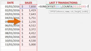 Excel Sum Last 3 Entries in a Row | MyExcelOnline