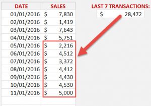 Excel Sum Last 3 Entries in a Row | MyExcelOnline
