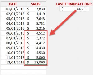 Excel Sum Last 3 Entries in a Row | MyExcelOnline