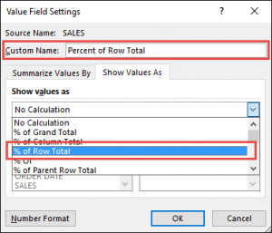 Excel Pivot Table Percentage of Row Total | MyExcelOnline