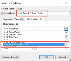 Show The Percent of Parent Column Total With Excel Pivot Tables | MyExcelOnline