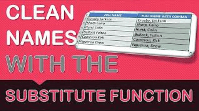 Add Comma After The Surname With Excel s SUBSTITUTE Formula Free Microsoft Excel Tutorials add-comma-after-the-surname-with-excel-s-substitute-formula-free-microsoft-excel-tutorials