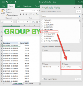 Group Sales by Weeks With Excel Pivot Tables | MyExcelOnline