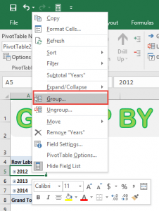 Group By Quarters and Years With Excel Pivot Tables