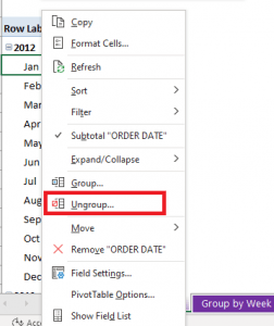 Group Dates in Pivot Table by Month