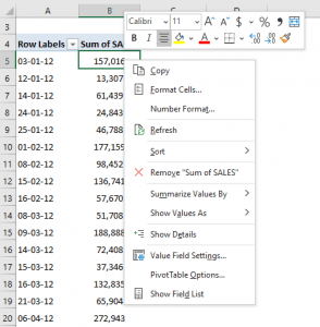 Group Dates in Pivot Table by Month