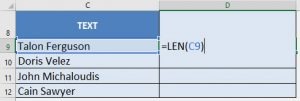 Getting the length of text with Excel's LEN Formula | MyExcelOnline