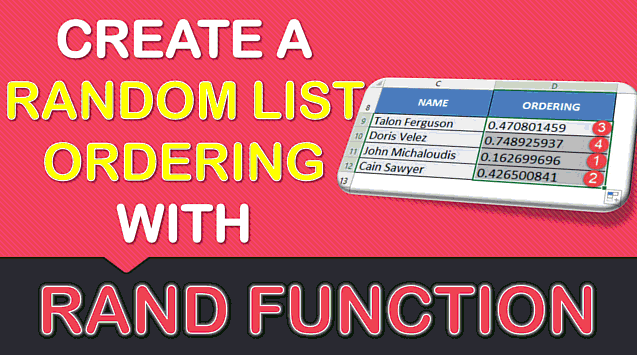 Create a Random List with Excel's RAND Formula | MyExcelOnline
