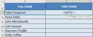 Excel Extract First Name From Full Name | MyExcelOnline