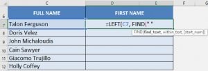 Excel Extract First Name From Full Name | MyExcelOnline