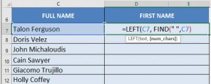 Excel Extract First Name From Full Name | MyExcelOnline