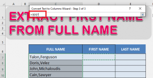 Excel Extract First Name From Full Name | MyExcelOnline
