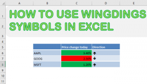 How to Use Wingdings Characters in Excel