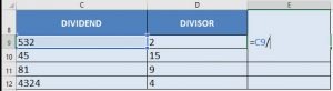 How to Divide in Excel with Division Formula
