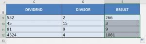 How to Divide in Excel with Division Formula