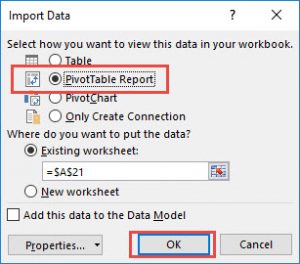 External Data Source to Import Data into an Excel Pivot Table