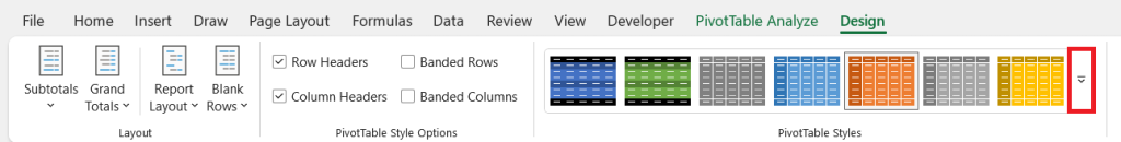 Excel Pivot Table Styles | MyExcelOnline