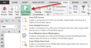 External Data Source to Import Data into an Excel Pivot Table