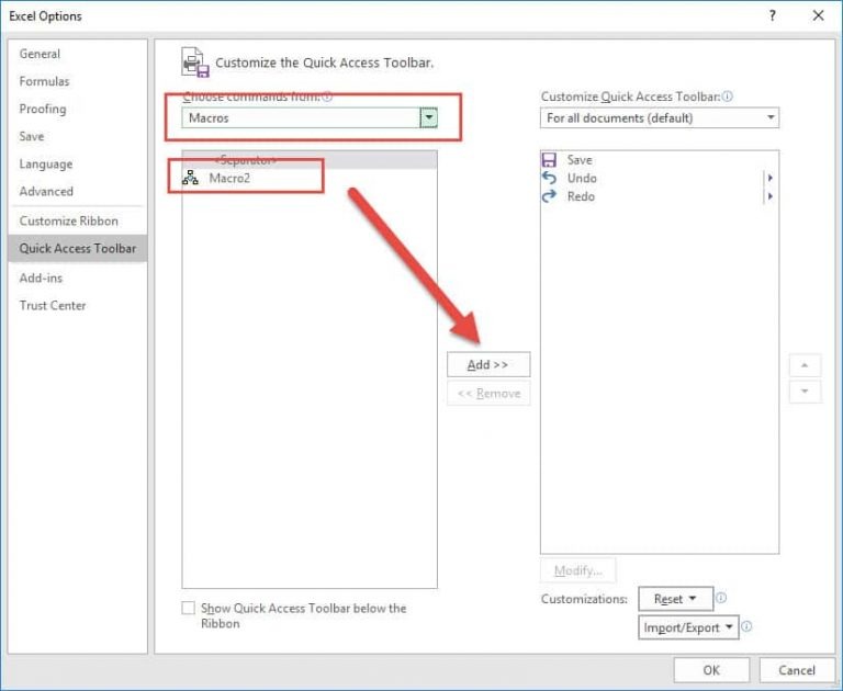 How To Add A Macro To The Toolbar In Excel Myexcelonline