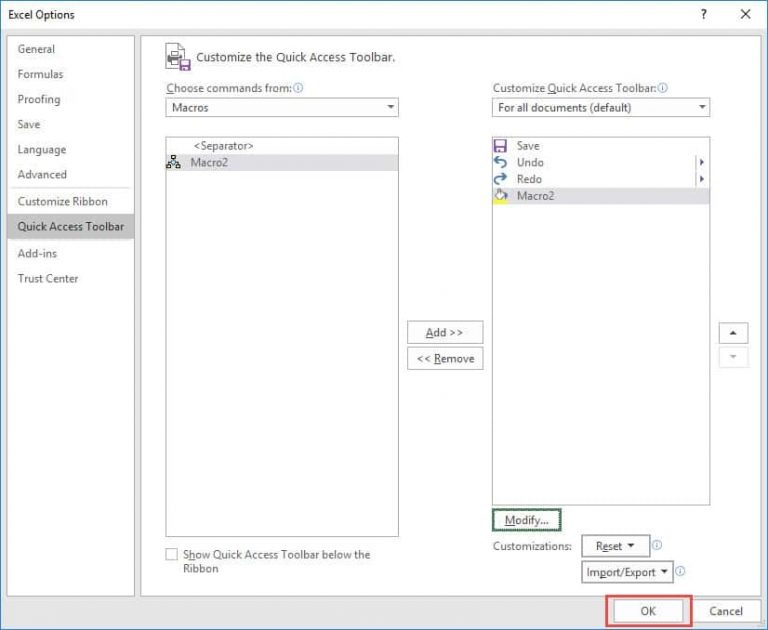 How to Add a Macro to the Toolbar in Excel | MyExcelOnline