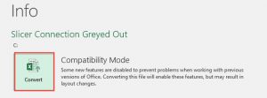 Slicer Connection Option Greyed Out For Excel Pivot Table