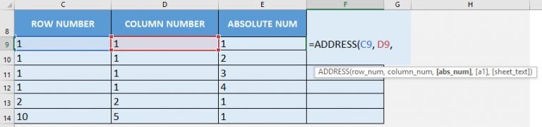 ADDRESS Formula in Excel | MyExcelOnline