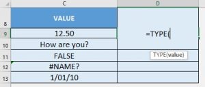 TYPE Formula in Excel | MyExcelOnline