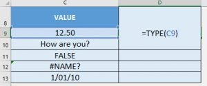 TYPE Formula in Excel | MyExcelOnline