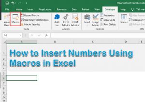 Insert Numbers Using Macros | MyExcelOnline