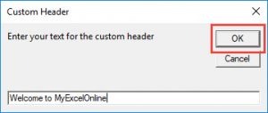 Add Custom Header Using Macros | MyExcelOnline