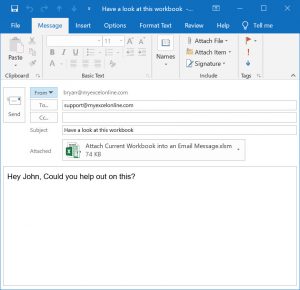 Attach Current Workbook into an Email Using Macros | MyExcelOnline