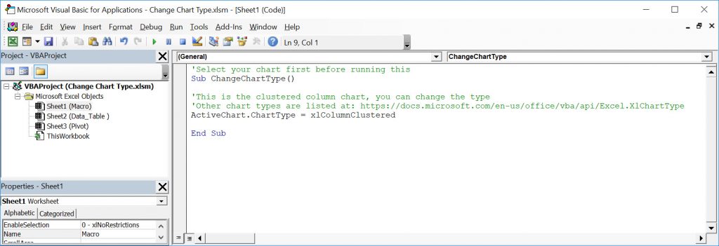 Change Chart Type Using Macros | MyExcelOnline Change Chart Type Using Macros | MyExcelOnline